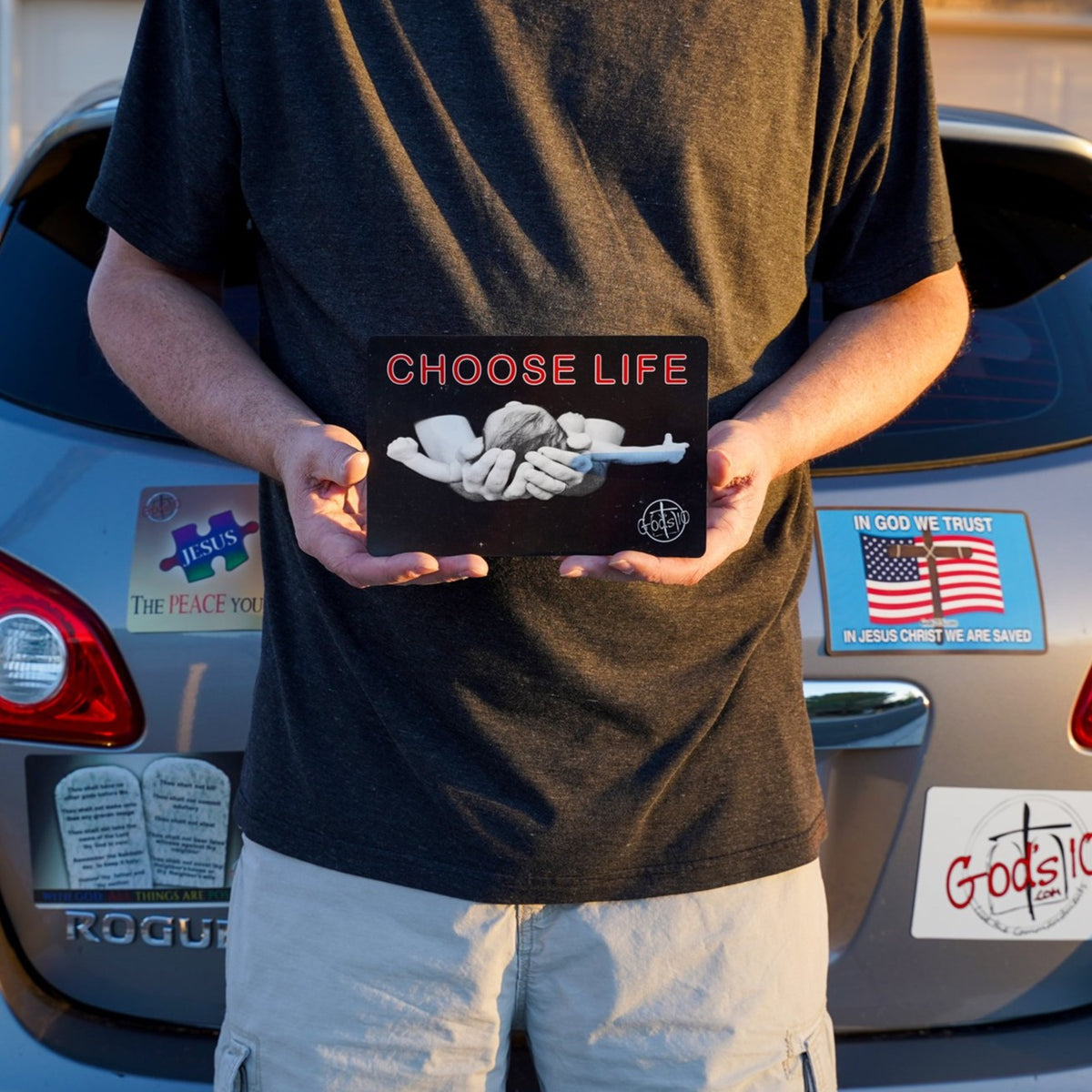 Choose Life Holding Baby - Small Magnet – G10, LLC