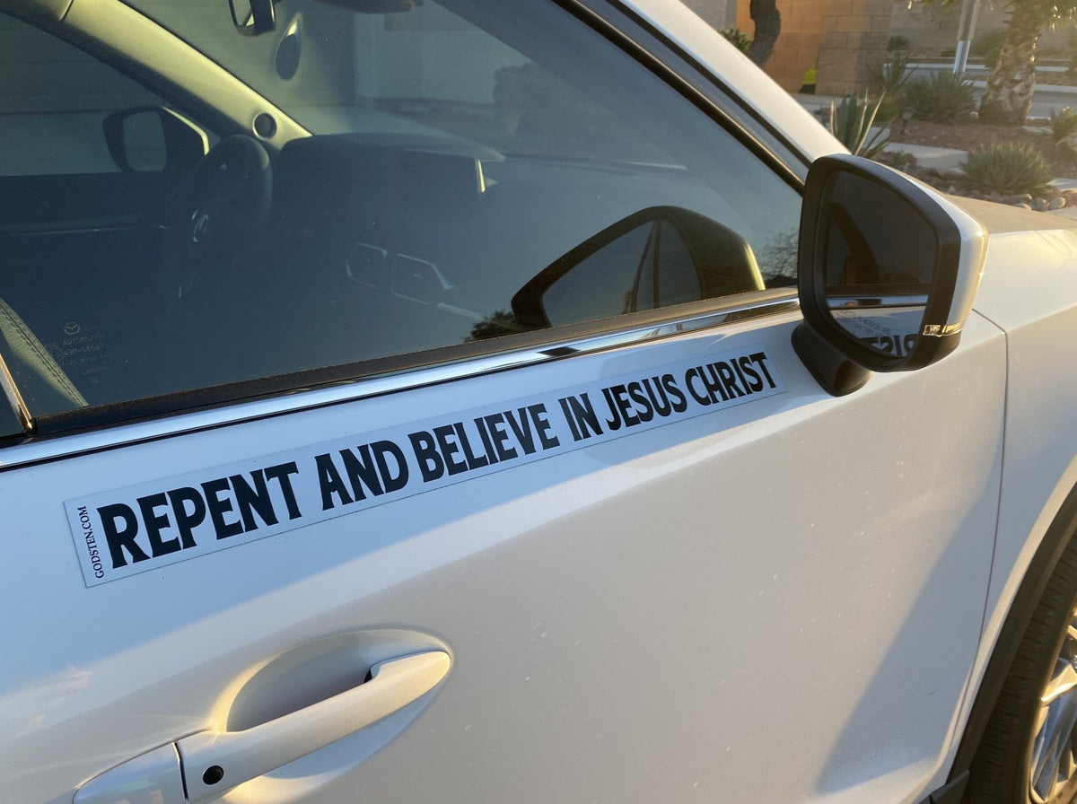 Repent And Believe In Jesus Christ - Small Strip Magnet – G10, LLC