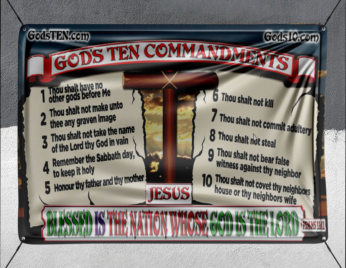 10 Commandments Original Blessed Is The Nation - Banner – G10, LLC